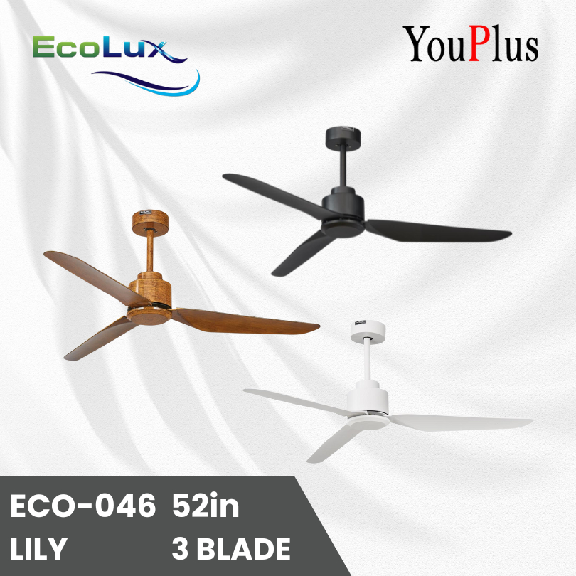 Jual Ceilling fan Ecolux Eco-046 LILY 3 BALING / Kipas Angin Plafon ...