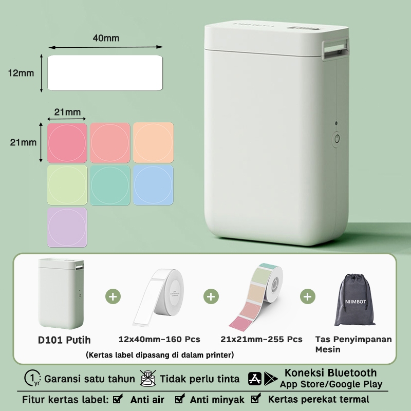 Jual NIIMBOT D101 Label Printer dengan, Mesin Pembuat Label Pintar ...
