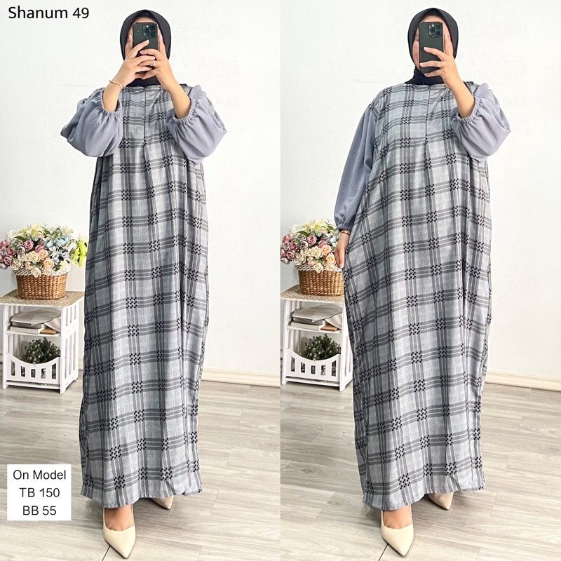 Jual SHANUM DRESS / Gamis Rayon Kombinasi / Gamis Rayon Motif Busui ...