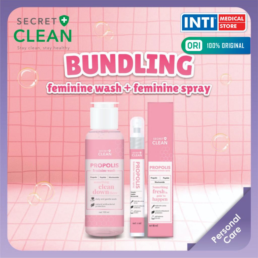 Jual BUNDLING | Secret Clean | Paket 2 Propolis Feminime Intimate Wash ...
