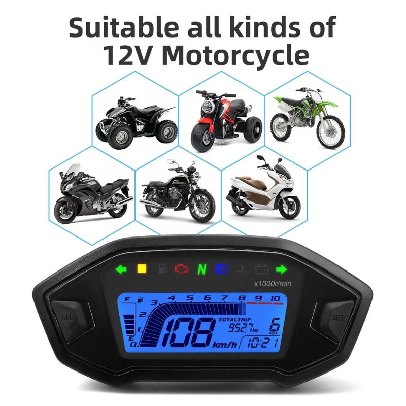 Jual speedometer spidometer digital sepeda motor universal | Shopee ...