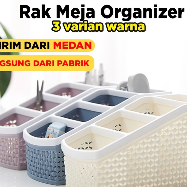 Jual Storage basket 4 sekat 3 warna | Rak Meja Kantor Organizer ...