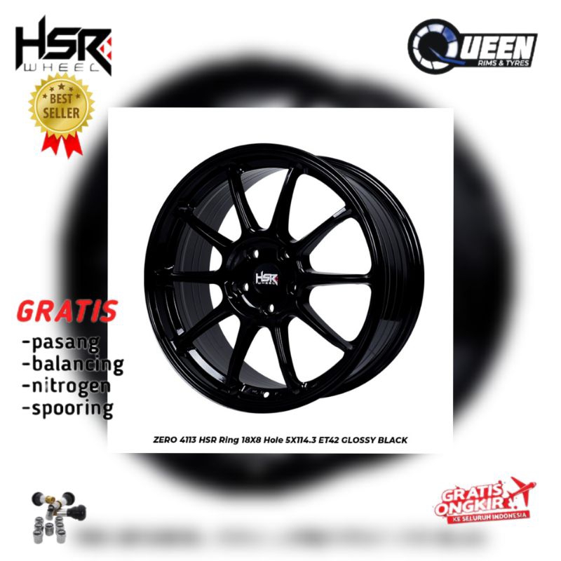 Jual VELG RACING R18 PCD 5x114,3 HSR ZERO untuk mobil CRV, HRV, WRV, BRV, ACCORD, CIVIC NEW ...