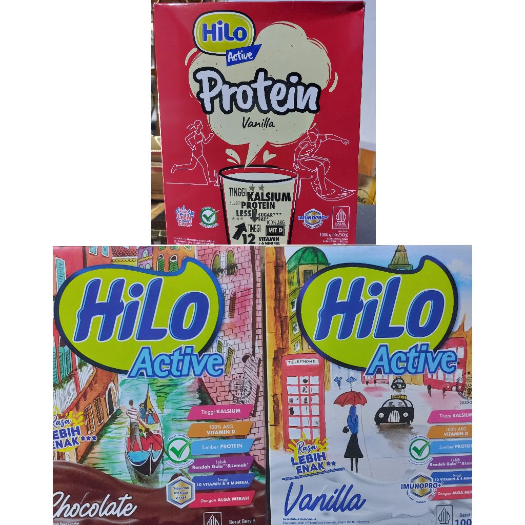 Jual susu hilo active 1000 gr 1000g 1000 gram vanilla chocolate ...