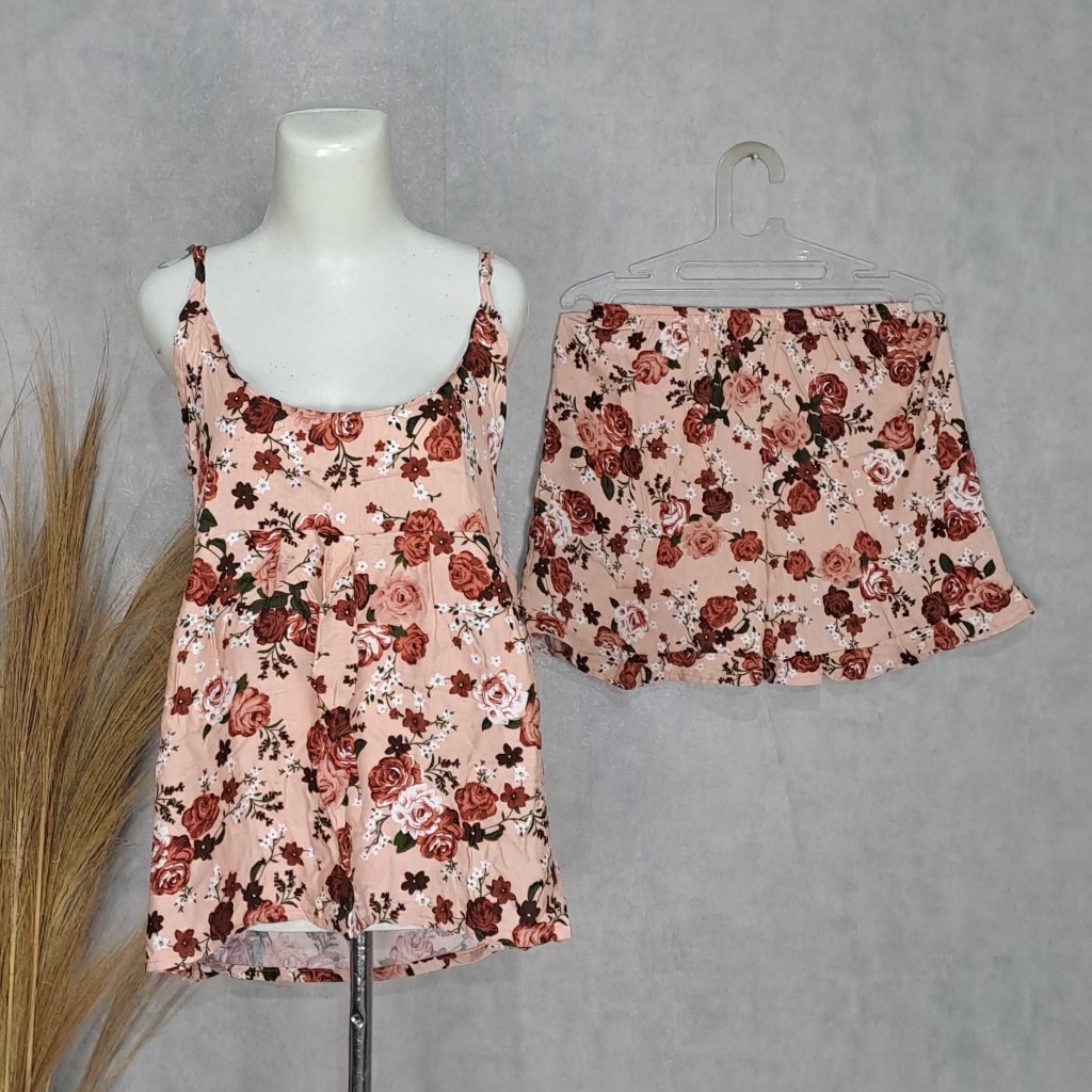 Jual SETELAN CELANA PENDEK REMPEL SINGLET NARINI TANK TOP / BAJU TIDUR ...