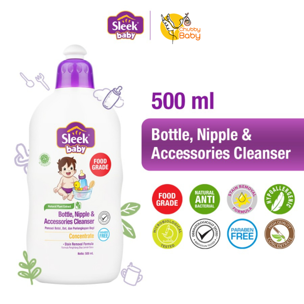 Jual Sleek Baby Bottle Nipple & Accessories Cleanser Botol 500ml | Shopee Indonesia