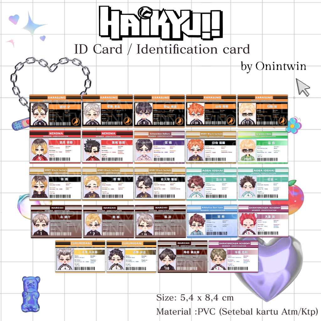 Jual ID Card Haikyuu by onintwin / Keychain Haikyuu | Shopee Indonesia