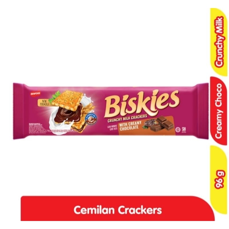 Jual Biskies Sandwich Chocolate 96g Biskies Sandwich Crackers Chocolate ...