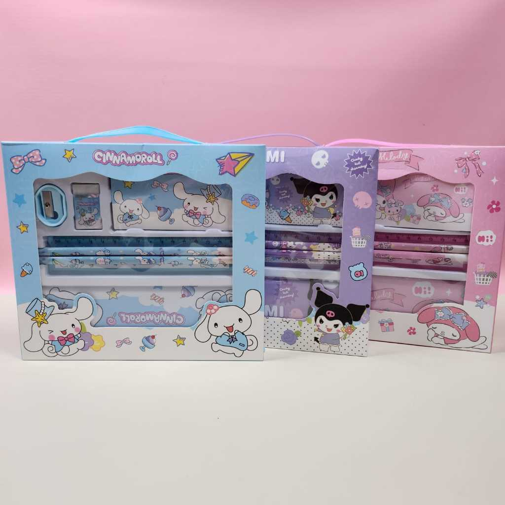 Jual VANILLESHOP - Set 6in1 KOTAK PENSIL Kuromi Paket Belajar Kuromi Alat Tulis Set SANRIO ...