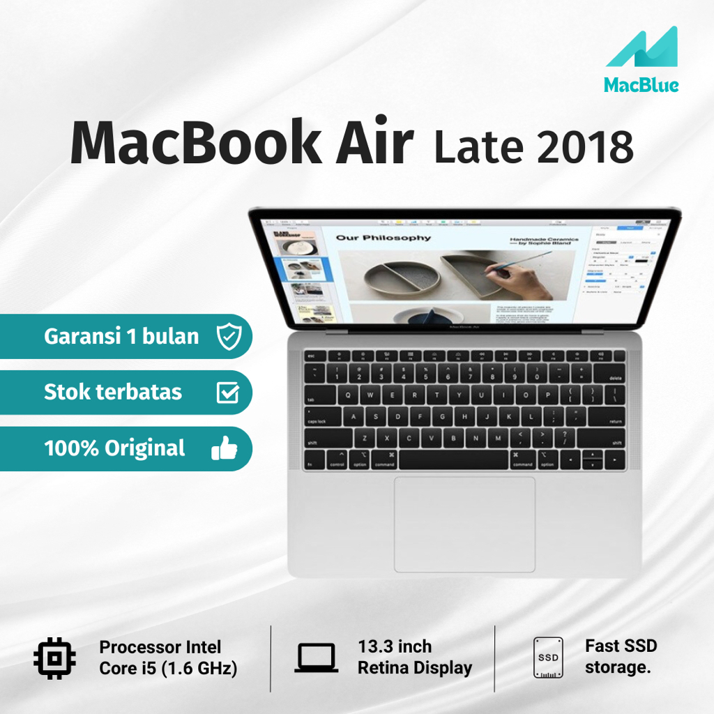 Jual Apple MacBook Air 2018 Retina 13" i5, SSD 128/256/512GB Second Ori Space Grey Silver Gold ...