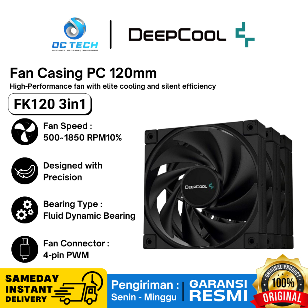 Jual Fan Casing DeepCool FK120 3 IN 1 High-Performance 120mm PWM fan ...
