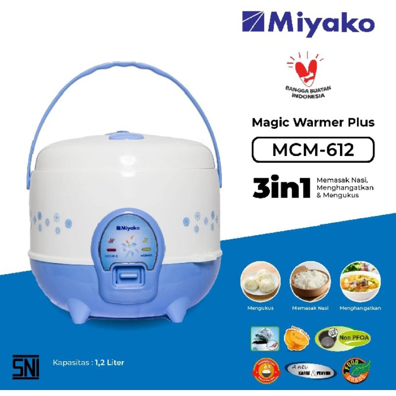 Jual Magic Com Miyako 1.2 liter MCM 612/Rice Cooker Miyako Kapasitas 1. ...