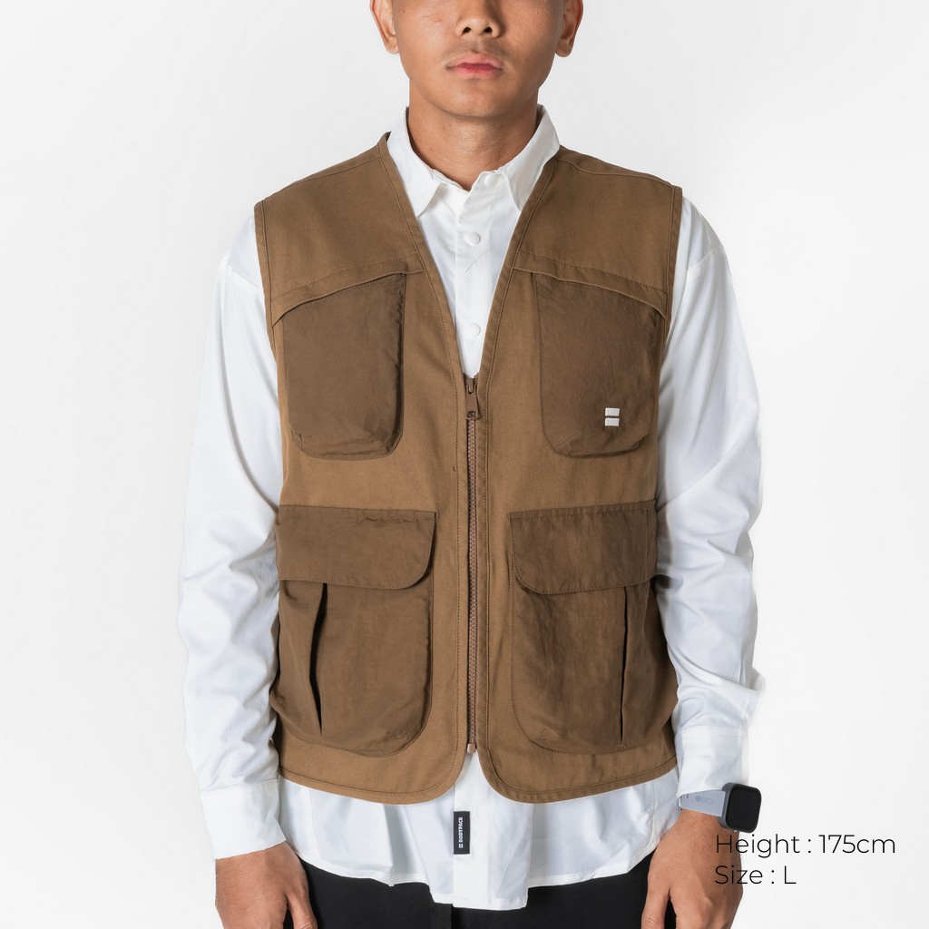 Jual Rompi Bodypack Plutone Fishing Vest Jacket - Cokelat | Shopee ...