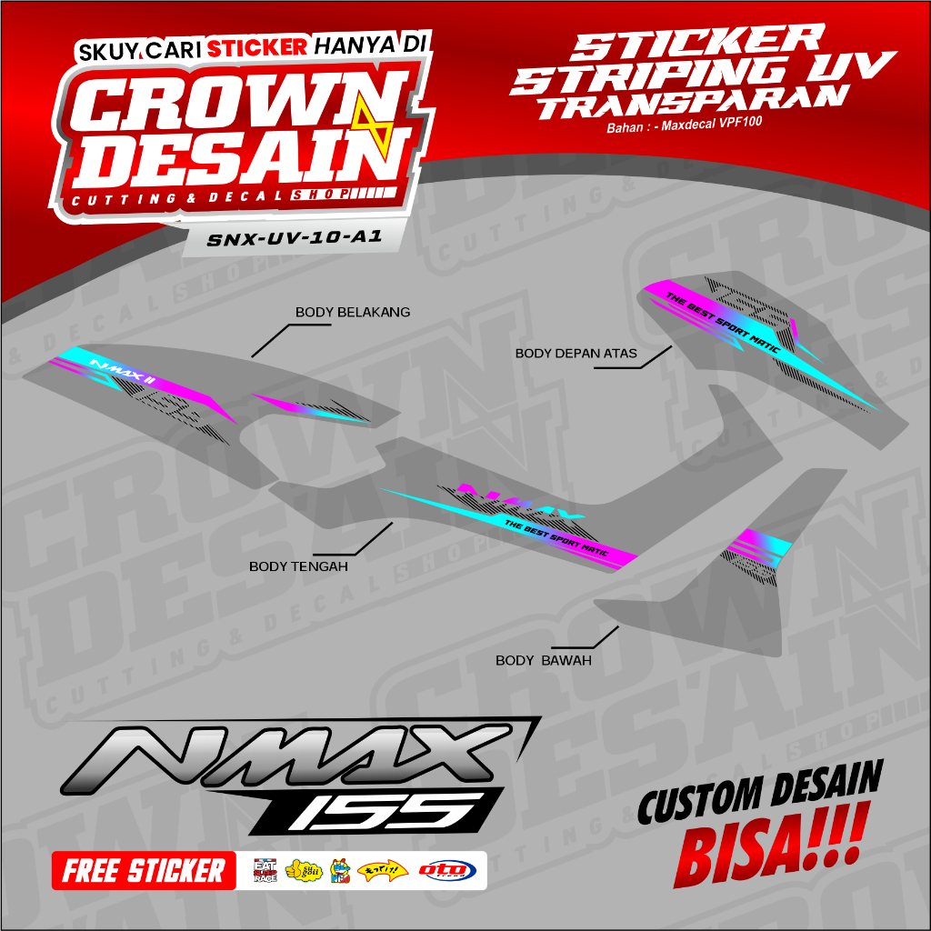Jual Striping UV Transparan Yamaha NMAX 155 Old Custom Desain Simple ...