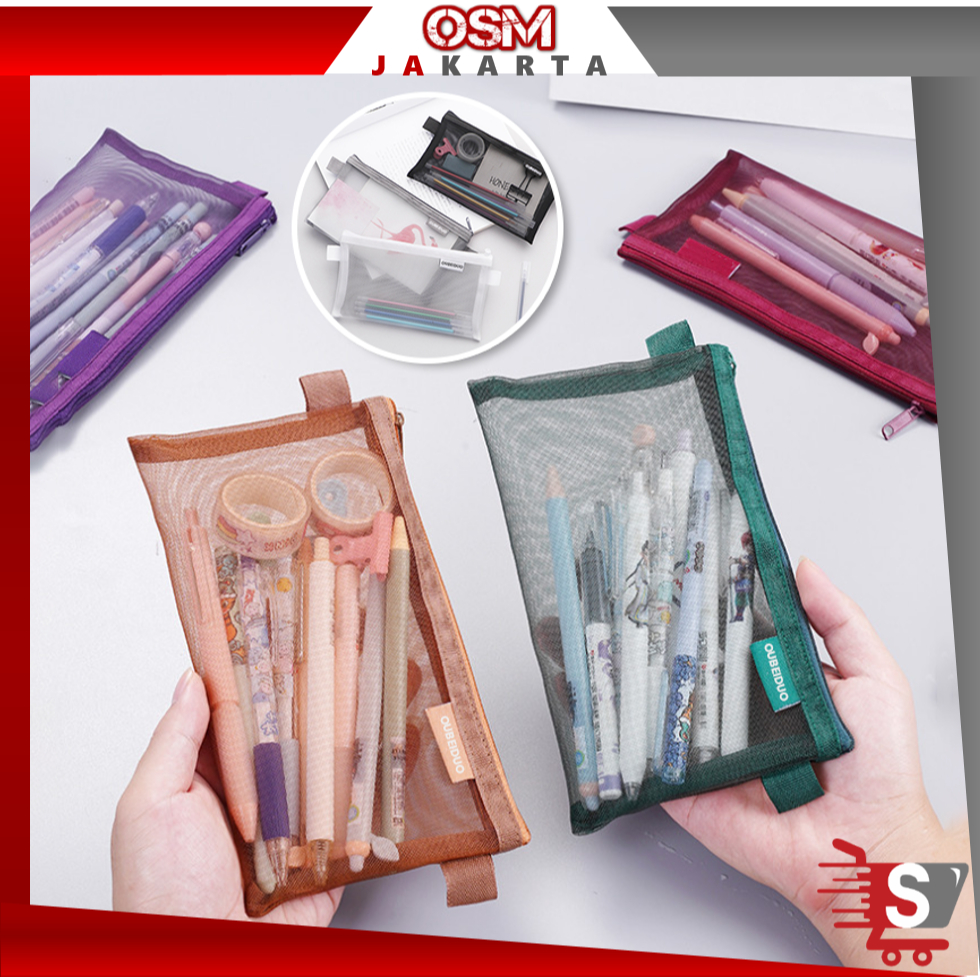 Jual OSM JKT S6227 Kotak Pensil Jaring Transparan / Pouch Resleting ...