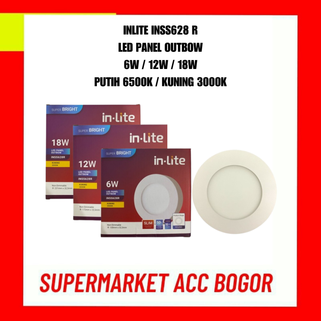 Jual Lampu Plafon Outbow Inlite INSS628R BULAT ALL VARIAN 6 WATT 12 ...