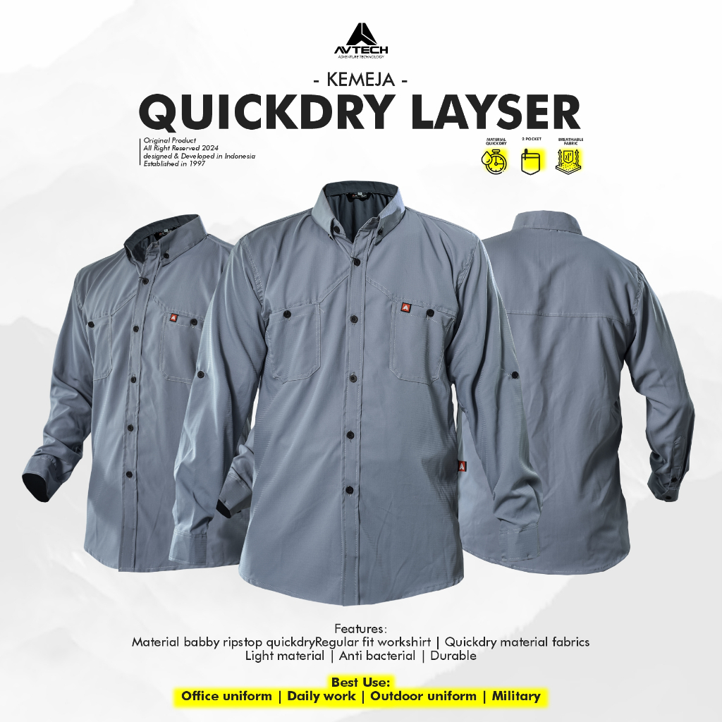 Jual AVTECH - Kemeja Lengan Panjang Pria Wanita Formal Outdoor Harian ...