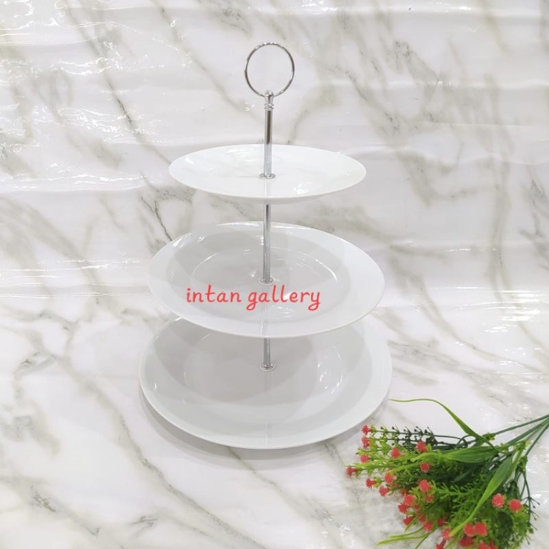 Jual Piring Saji Kue/Buah/Cake Tingkat Keramik Polos Homeline | Shopee Indonesia