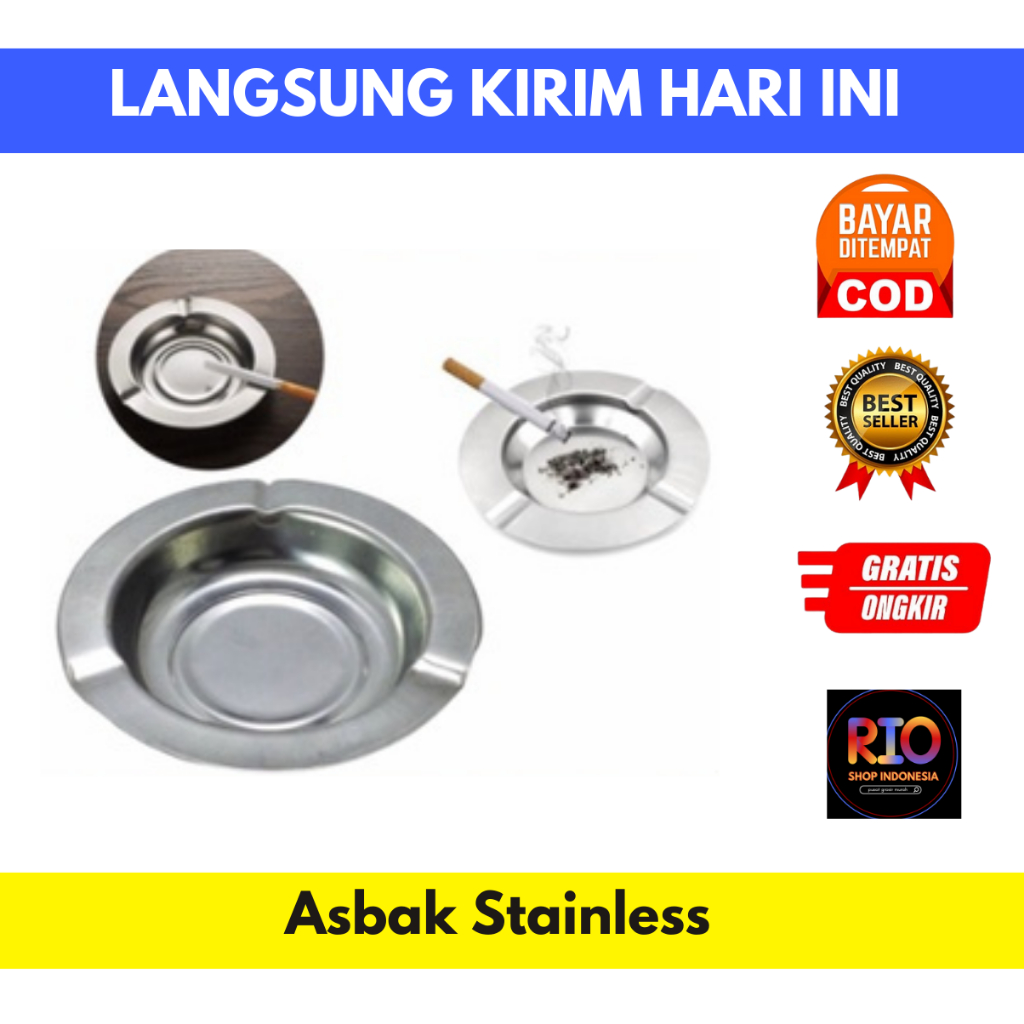 Jual Asbak Rokok Stainless Bulat 12 cm / Mangkok Asbak Rokok Bulat ...