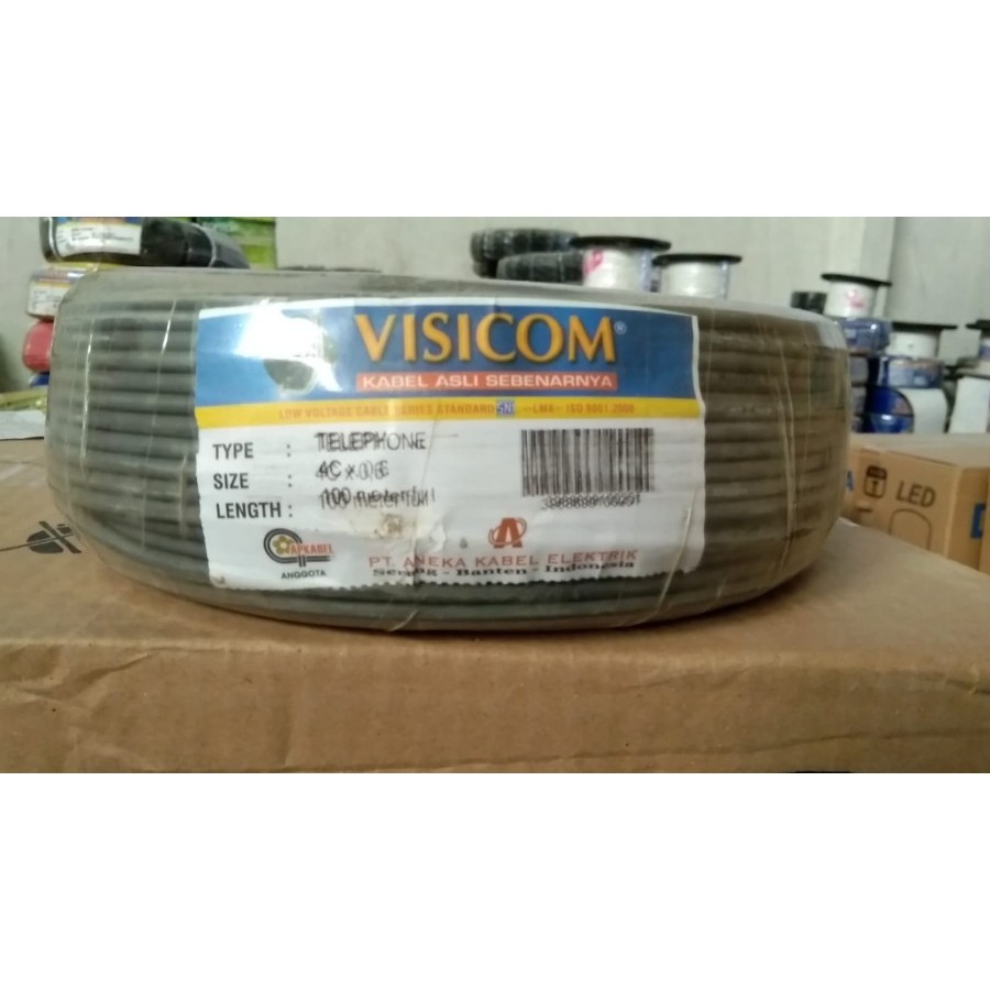 Jual Kabel Telepon / Telephone Cable isi 4 -4C x 0,6 Visicom | Shopee ...