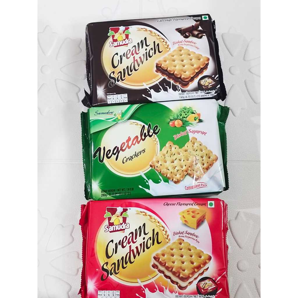 Jual Samudra Crakers biscuit sandwich malaysia isi 10 sahet | Shopee ...