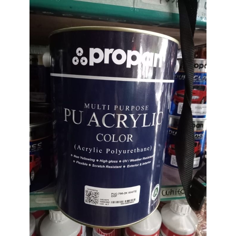 Jual propan-pu acrylic-puc786-2k white doff-5literset-cat duco | Shopee ...