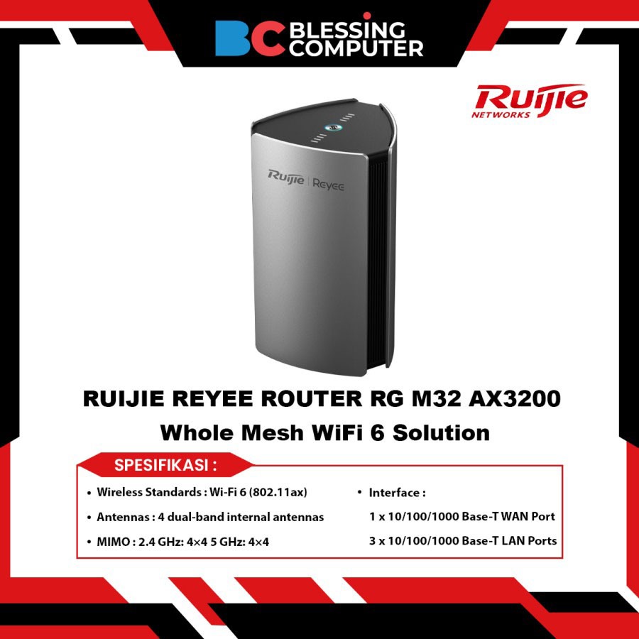 Jual RUIJIE REYEE ROUTER RG M32 AX3200 Whole Mesh WiFi 6 Solution ...