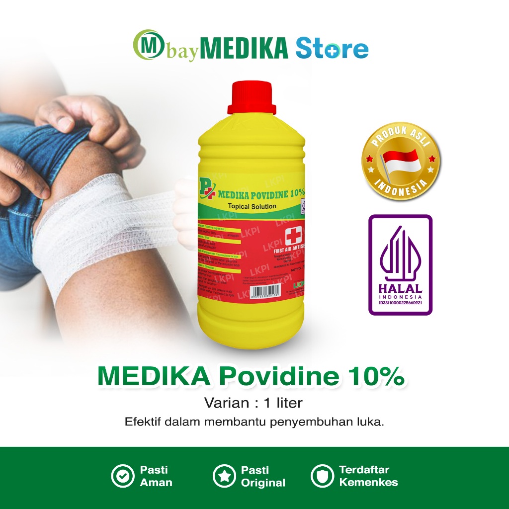 Jual Medika Povidine Povidone Iodine 1 Liter Obat Luka Obat Merah ...