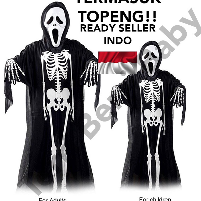 Jual Harga Promo Kostum hantu baju tulang tengkorak scream skeleton ...