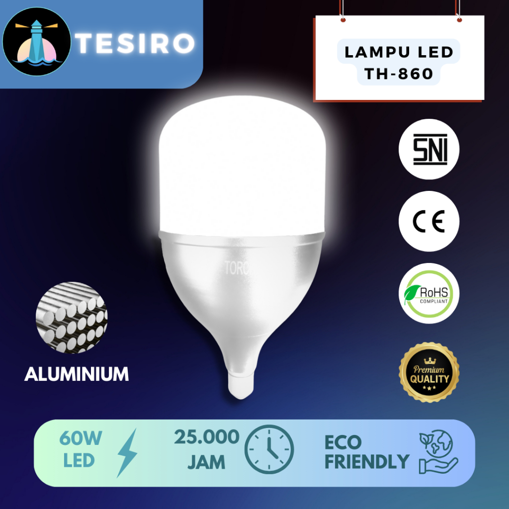 Jual LAMPU LED TORCH CAPSULE / KAPSUL ALUMINIUM JUMBO 60 WATT WARNA PUTIH | Shopee Indonesia