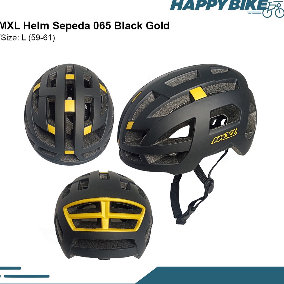 Jual MXL Helm Sepeda Lipat Road Bike MTB 65 Bicycle Helmet Black Gold ...