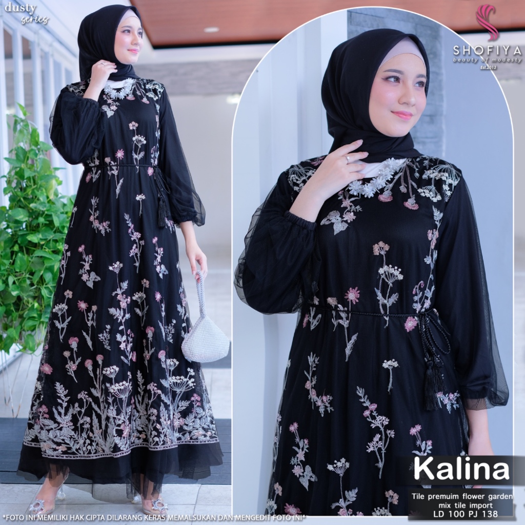 Jual Gamis Tile Import Kalina Bahan Premium Staylish By Shofya | Shopee ...
