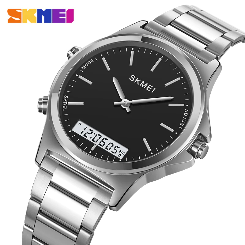 Jual Jam Tangan Pria Digital Analog Skmei 2120 Silver Black Water ...