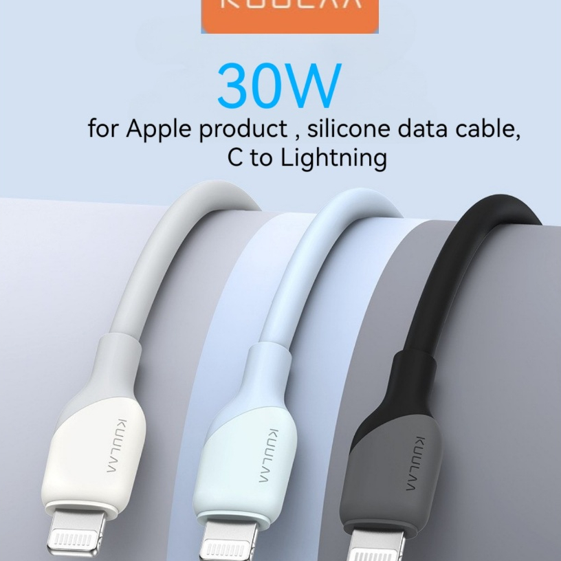 Jual KUULAA Kabel MFI Type C to Lightning Soft Silicone Cable 1M ...