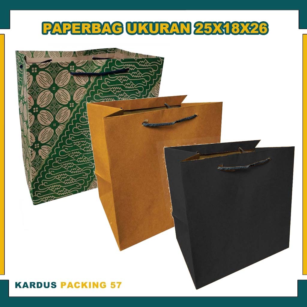 Jual Paper Bag 25x18x26 (PAKET 12 PCS) / Tas Kertas / Tas Kado / Tas ...