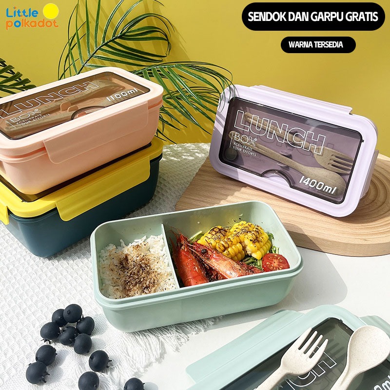 Jual LUNCH BOX Set lunch box bpa free Kotak Bekal Makan Set 4 In 1 TEMPAT MAKAN 1100ML FREE ...