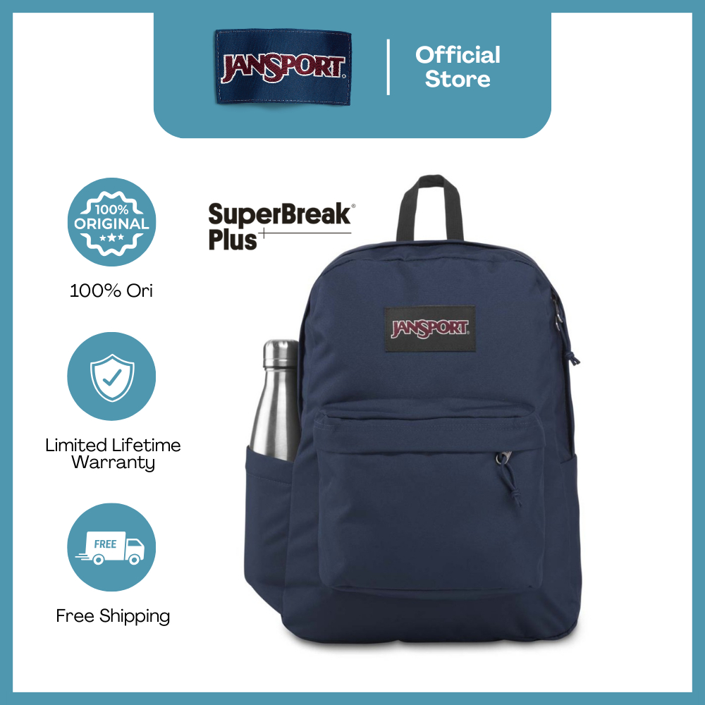 Jual JanSport Tas Ransel Laptop / Backpack / Daypack SuperBreak Plus Navy | Shopee Indonesia