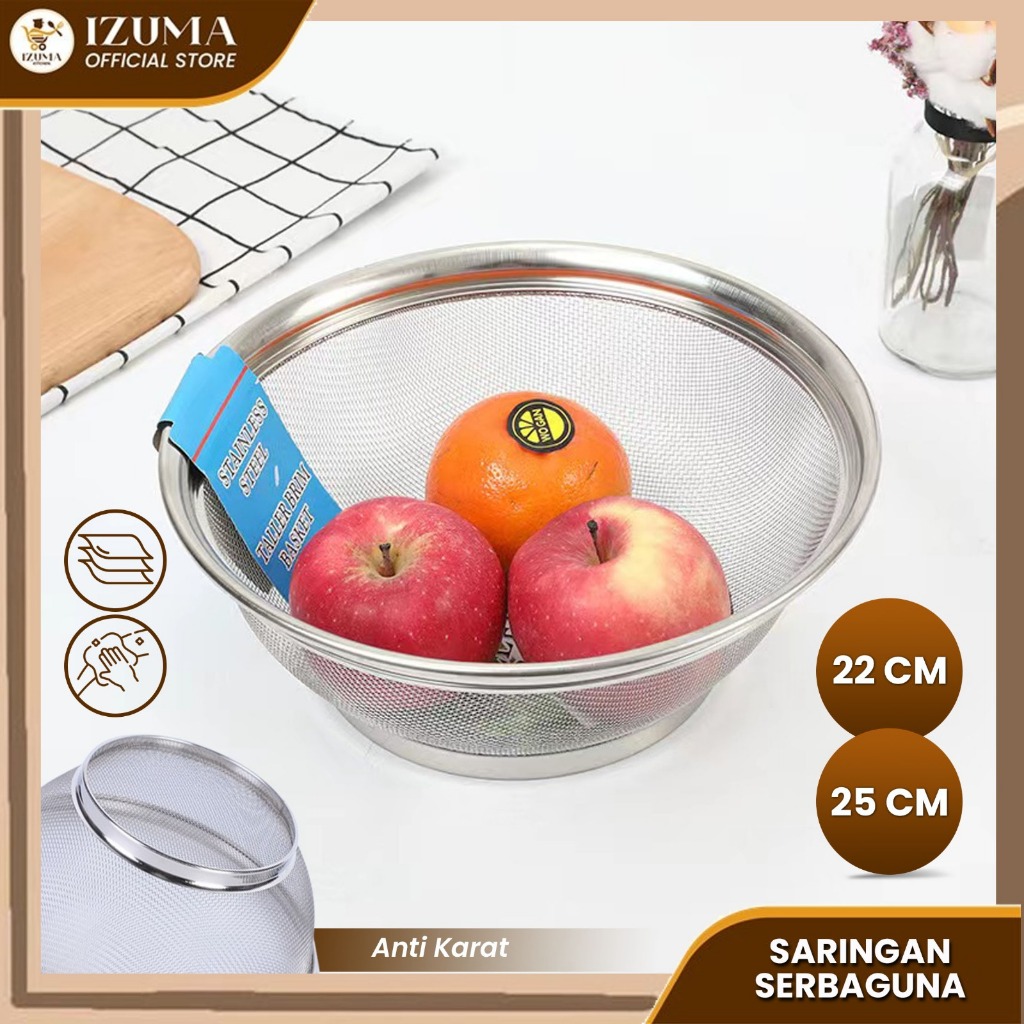 Jual IZUMA Saringan Alat Peniris Cuci Sayur dan Buah 22/25cm Strainer ...
