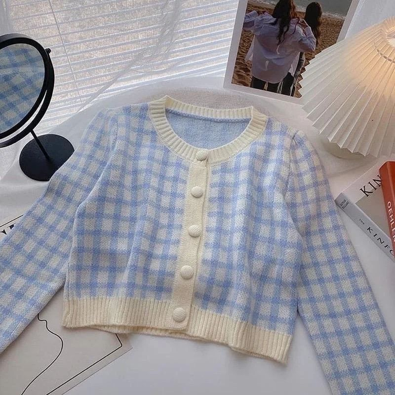 Jual Pojok_Fashion Knit Sweater Rajut Komputer Snow Crop Cardigan Crop ...