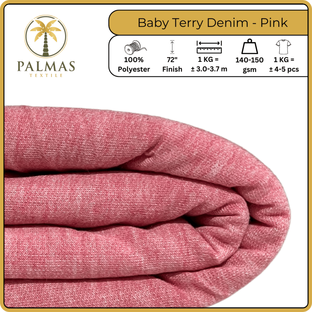 Jual Kain Baby Terry Denim - Pink (Bahan Kaos) | Shopee Indonesia