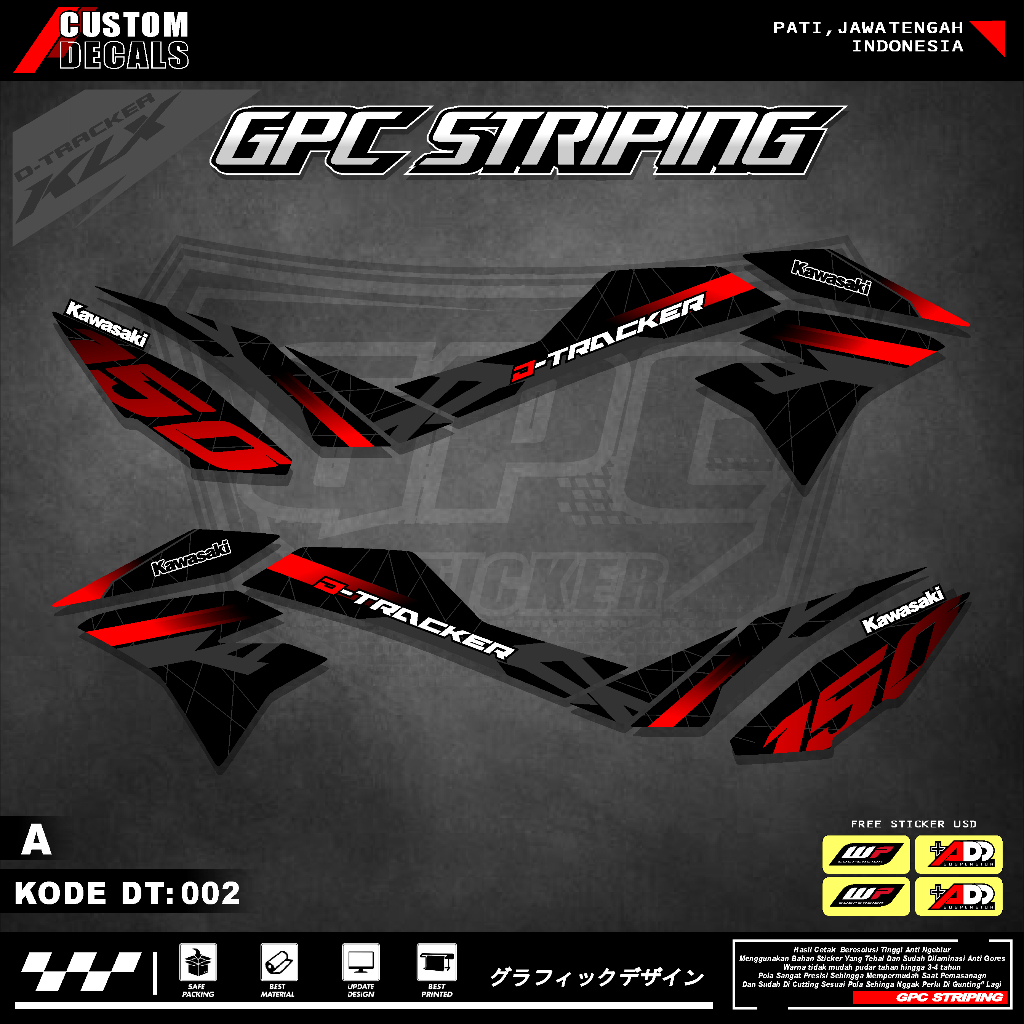 Jual STICKER MOTOR KEREN STRIPING KAWASAKI DTRACKER150 SE Variasi ...