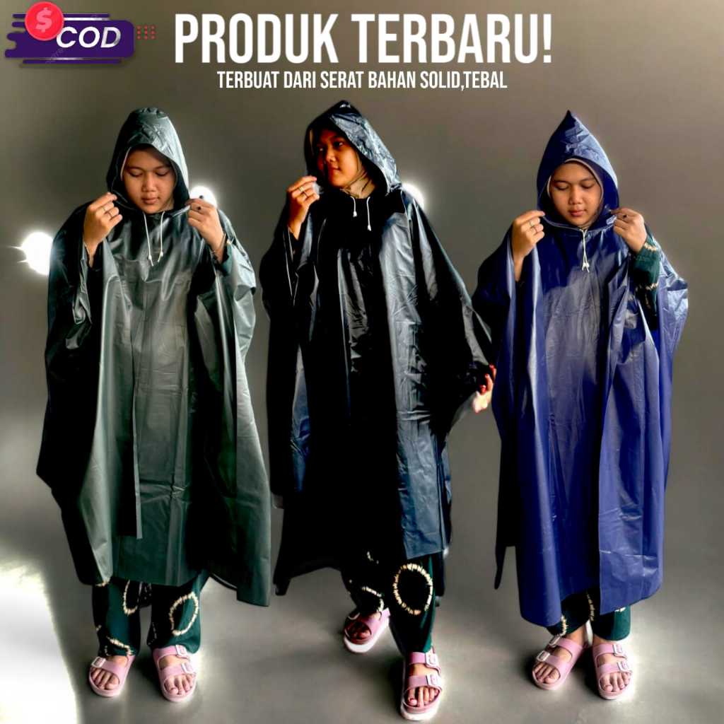 Jual MANTEL!!! JAS HUJAN PONCHO POLOS KELELAWAR DEWASA PRIA WANITA MURAH JUMBO TEBAL DAN ...