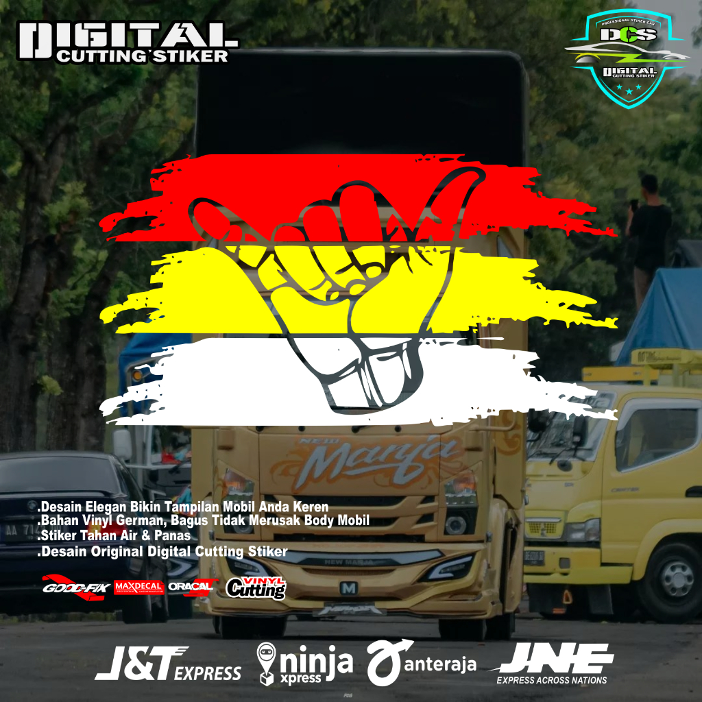 Jual Stiker gambar tangan kaca mobil pickup truk sticker truk | Shopee ...