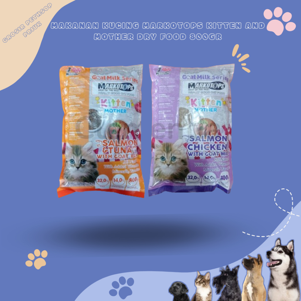 Jual Makanan Kucing Markotops Kitten And Mother Dry Food 800gr | Shopee ...