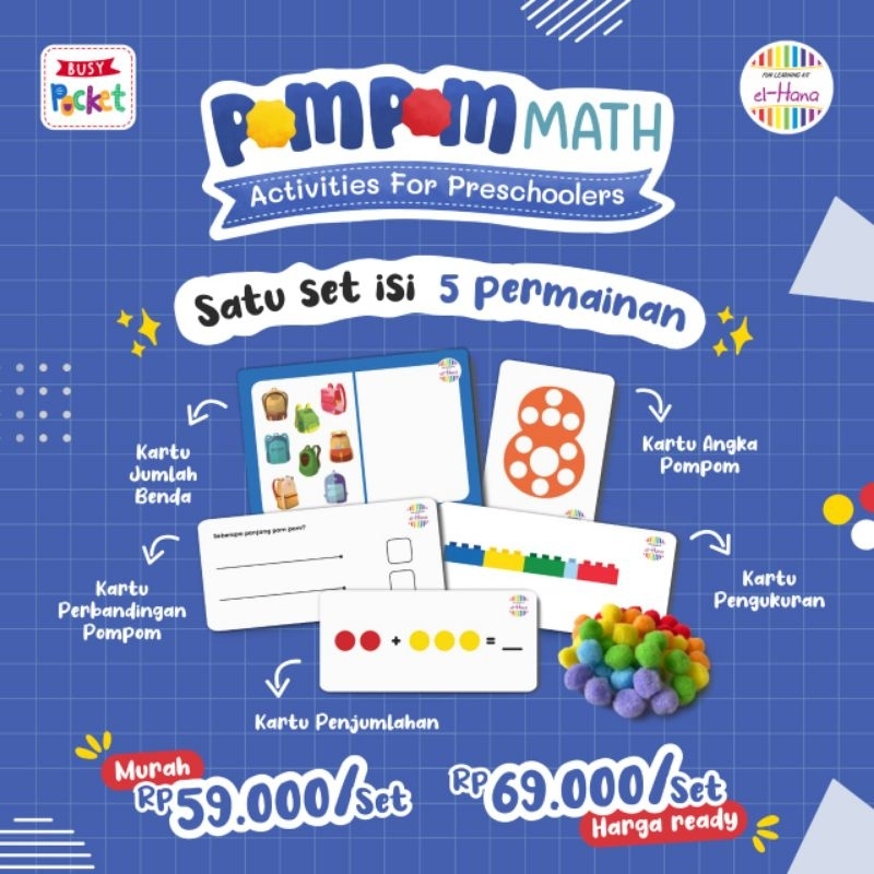 Jual POMPOM MATH - Activities for Preschoolers - el-Hana | Shopee Indonesia
