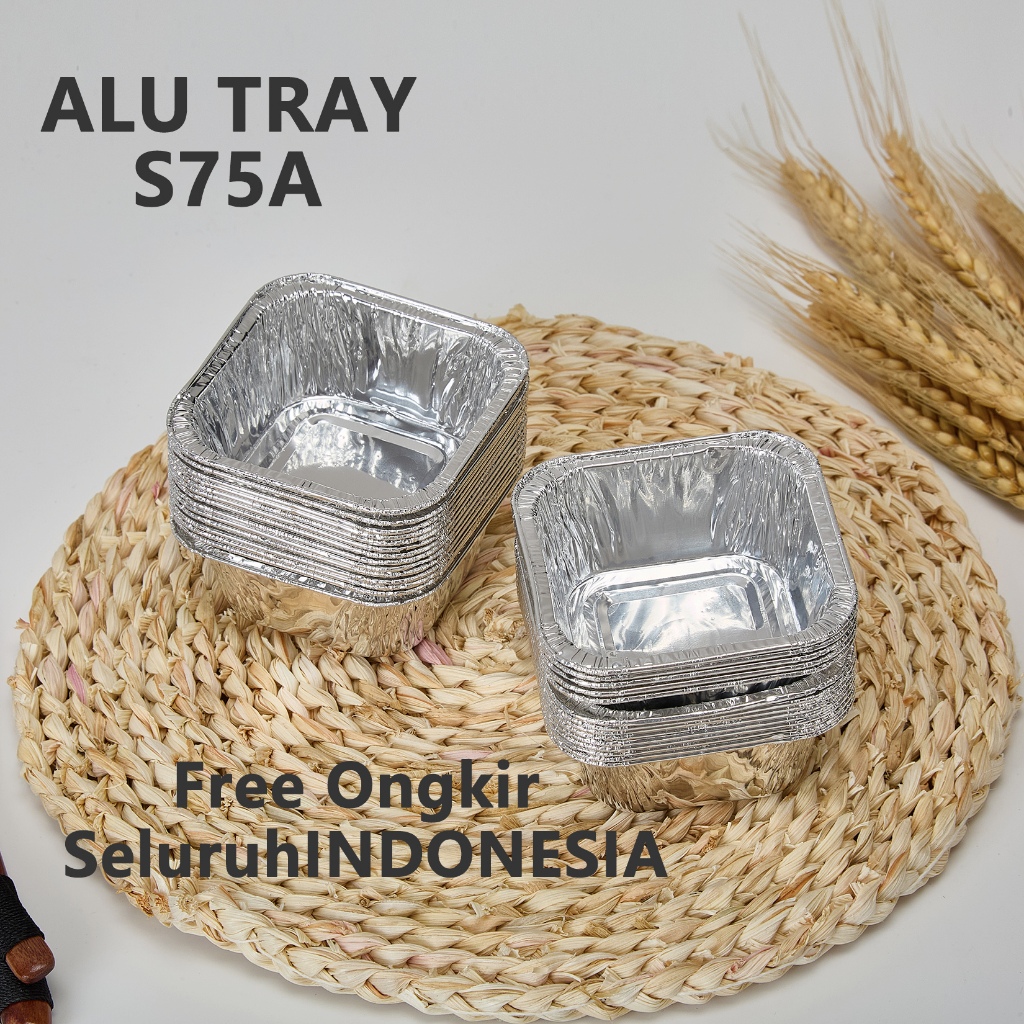 Jual Alumunium Foil Tray Cup S75A Premium+Tutup Macaroni Schotel Klapertart Brownies Cake Bolu ...