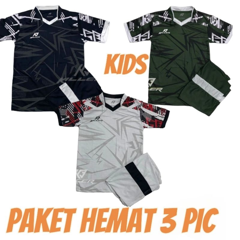 Jual (PAKET HEMAT 3 PIC) set pakean olahraga anak/Jersey futsal junior ...