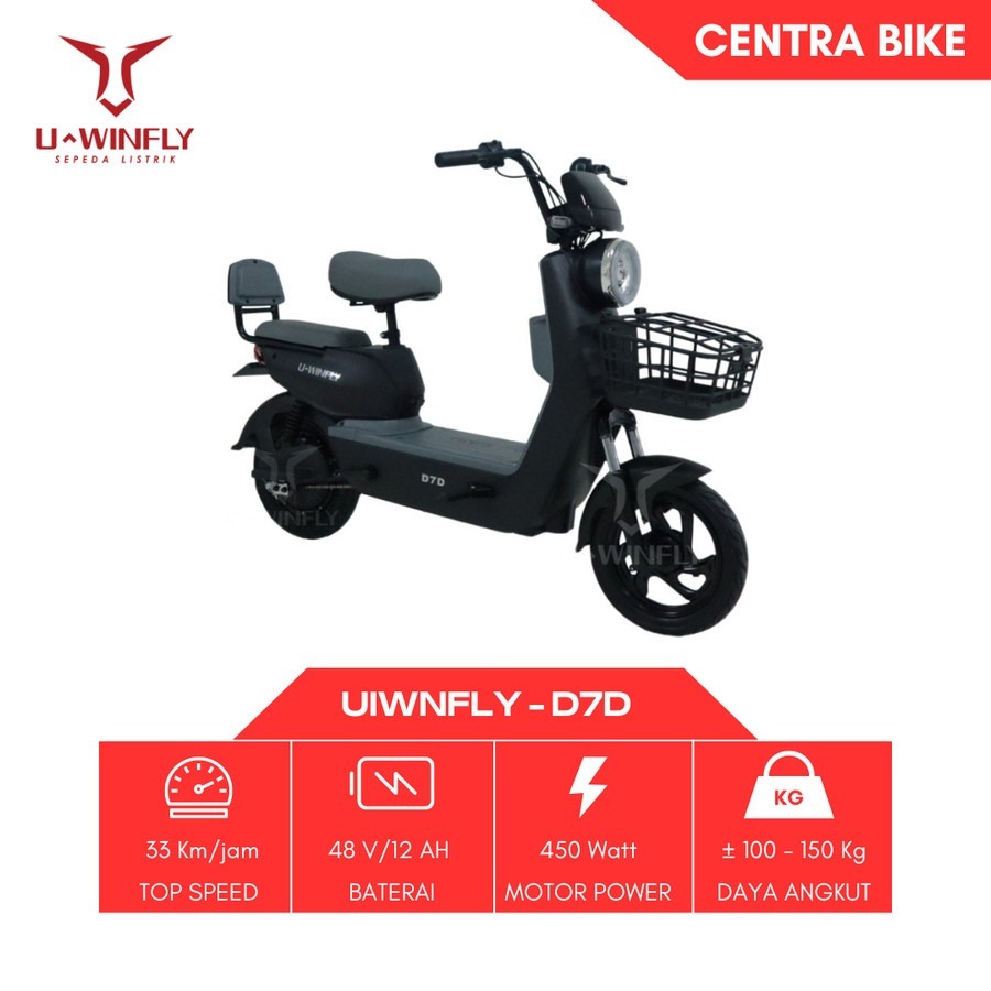 Jual Sepeda Listrik UWINFLY D7D Keyless Ada Keranjang 400 watt 48V 12Ah ...