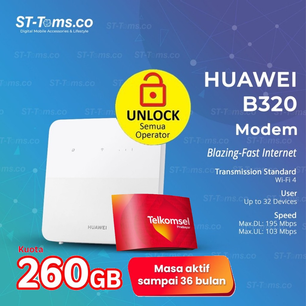 Jual Huawei B320 With SIM Card 4G CPE 5S LTE 195Mbps WiFi 300 Mbps ...