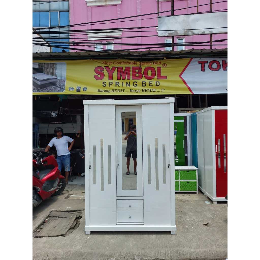 Jual LEMARI PAKAIAN 3 PINTU /LEMARI SLEDING /LEMARI BLOKTIK | Shopee ...